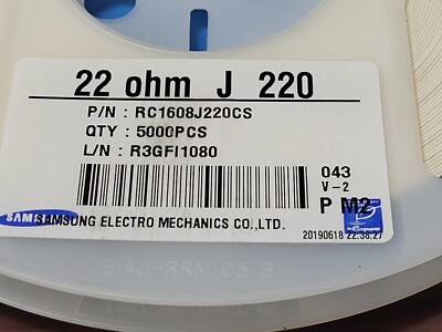 (200 PCS) RC1608J220CS SAMSUNG RES SMD 22 OHM 5% 1/10W 0603 ROHS | eBay