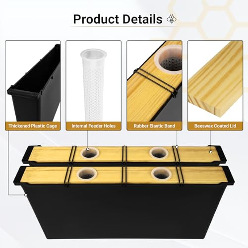 Bee Hive Feeder Frame 4L-2 Pack, 19" x 2" x 9” Frame Feeders for Bee ...