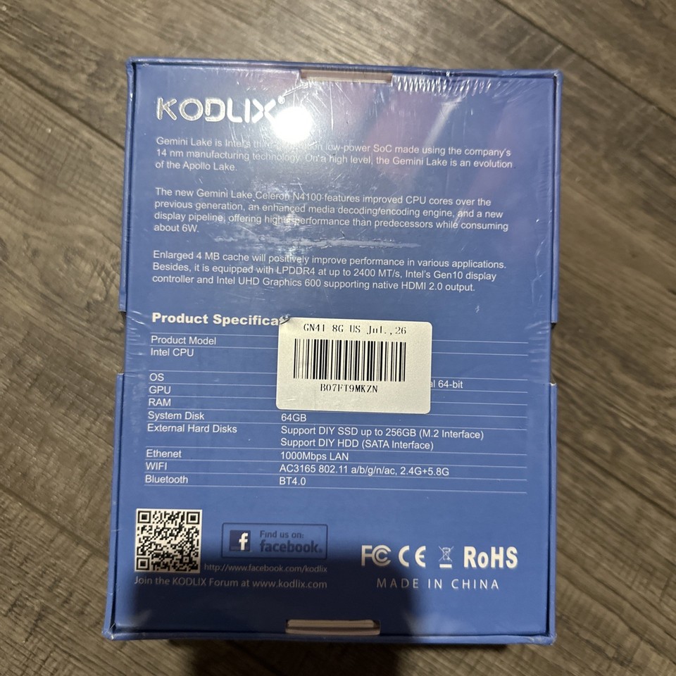 New MiniPC KODLIX GN41 Intel Celeron N4100 (2.4GHz)/8GB RAM/64GB EMMC ...