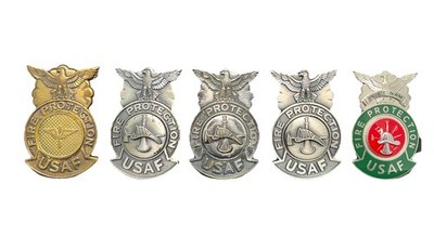 Vintage Obsolete Fire Protection USAF Badges Lot Of 5 Firefighter ...