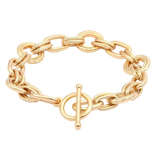 18k Gold Plated Chunky Wide Cuban Curb Oval Rolo Link Chain Bracelets ...