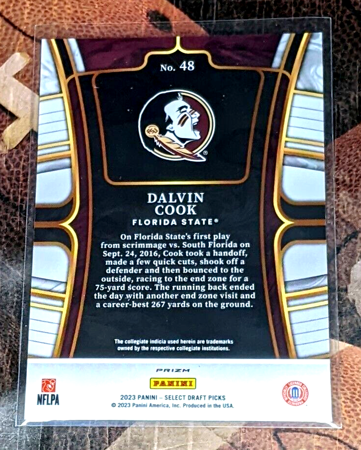 Dalvin Cook *2023 Panini Select Draft* Silver Holo Prizm #48- Florida ...