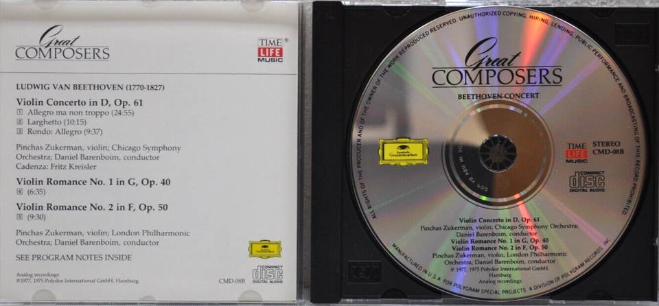 Time Life - Great Composers - Beethoven Concert [CMD-08B] CD | eBay