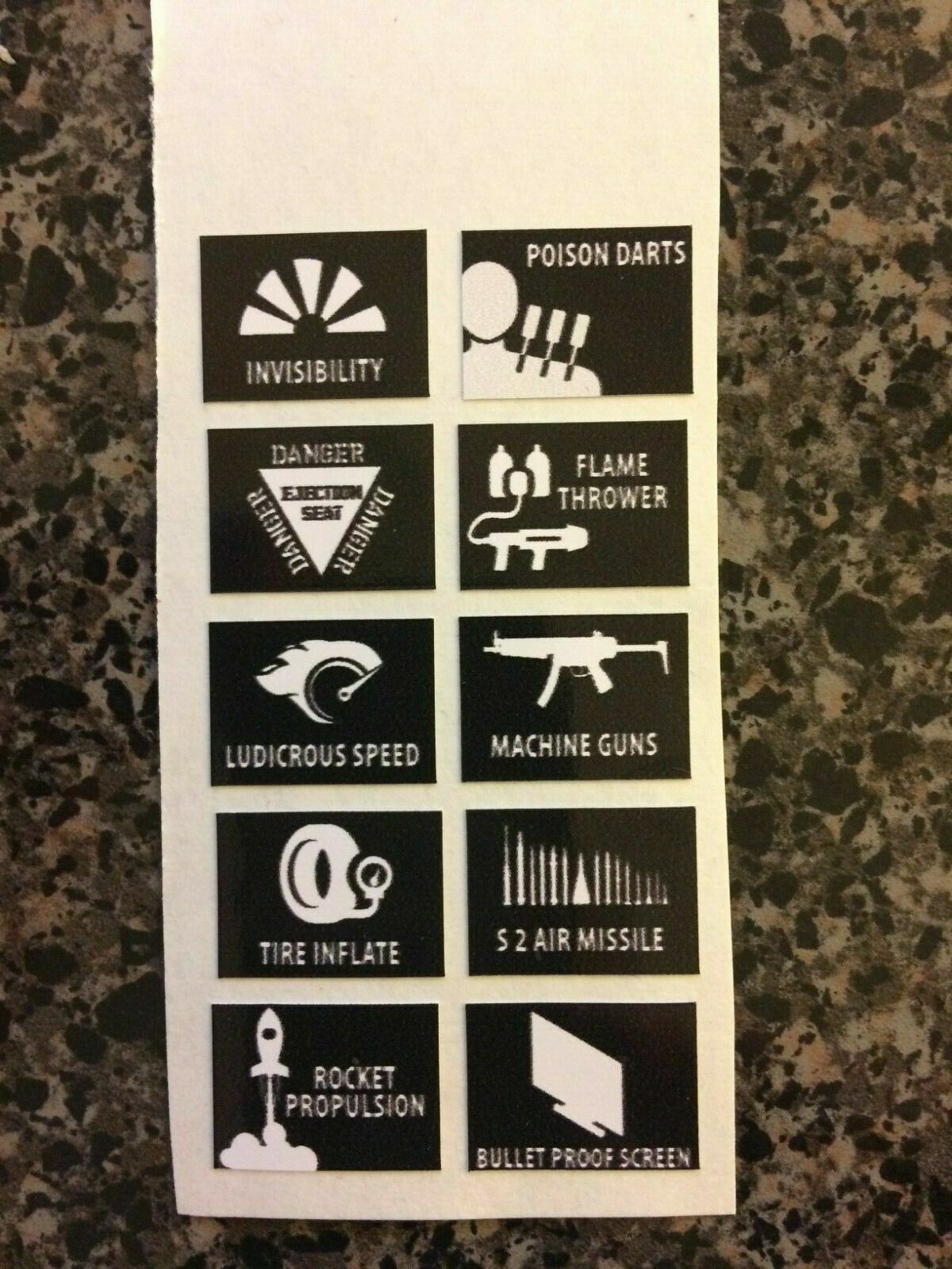 Car Blank Button Sticker Funny Ejection Seat Speed Invisibility Oil ...