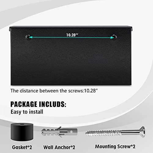 Mailbox Wall Mount Door Mailboxes For Outside Large Steel Hanging Metal ...