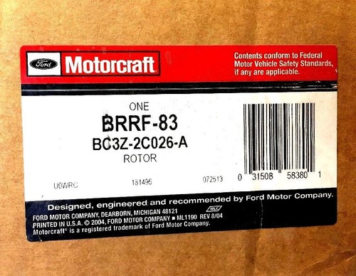 Ford Motorcraft Rear Disc Brake Rotor BRRF-83 NOS | eBay