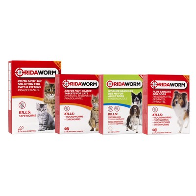 RidaWorm Cat Dog Wormer Multi Worming Tablets Treatments Kill Roundworm ...
