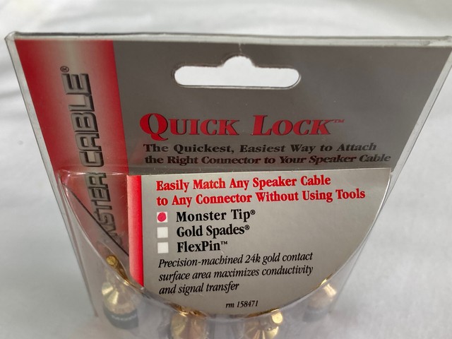 Monster Cable QL GMT-H QuickLock Gold Banana Connectors (2 Pair) (11907400) Audio Cable for sale ...