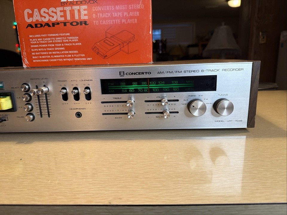 Concerto Model URT7045 Eight Track Receiver System W/ Cassette Adapter ...