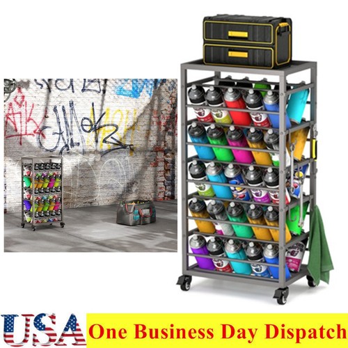 Spray Paint Can Organizer Cart Aerosol Lube Can Storage Rack for Garage ...