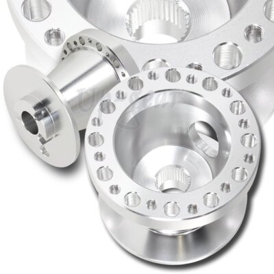 For 89-05 Mitsubishi Eclipse Aluminum Silver Steering Wheel 6 Hole HUB ...