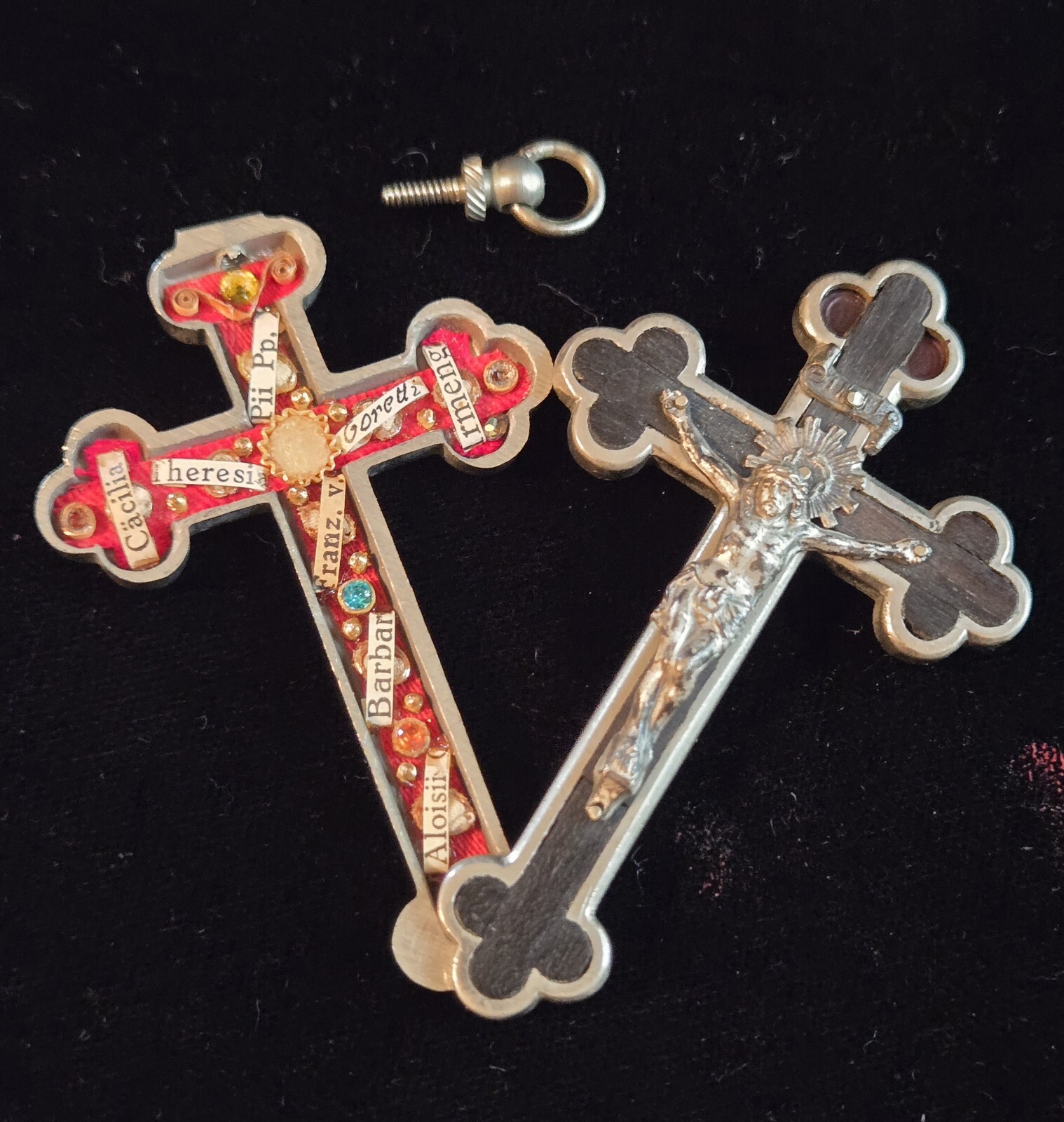 Superb Antique Relic Cross With 8 Saints And An Agnus Dei | eBay