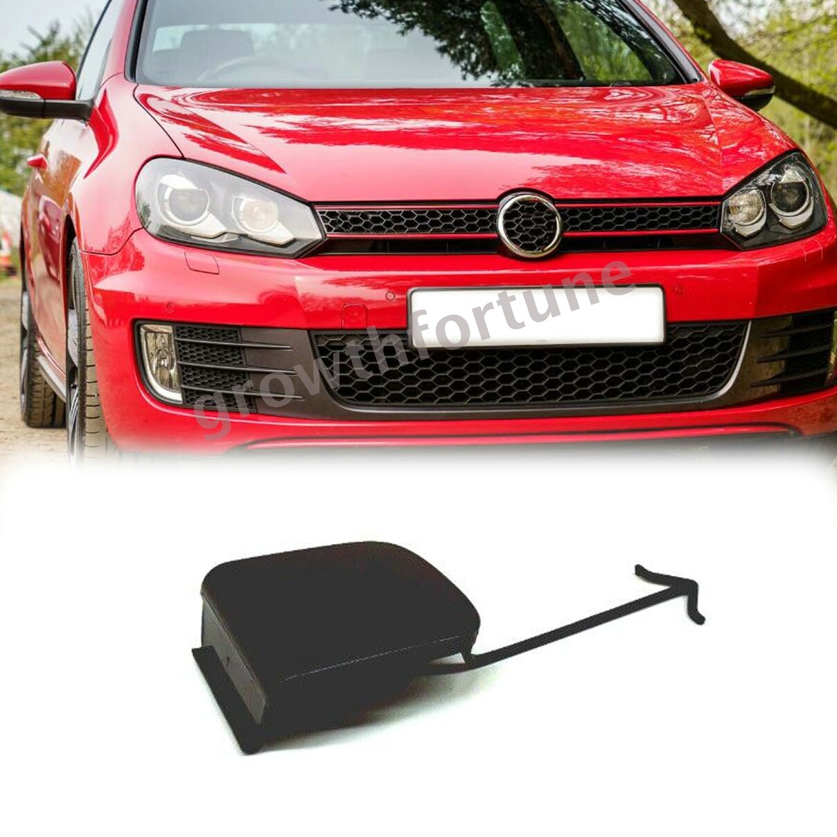 Black Front Bumper Tow Hook Cover Cap For 2010-2013 VW Golf GTI MK6 ...