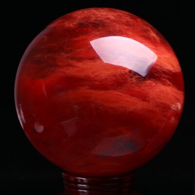 80mm Rare Red Citrine Calcite Quartz Crystal Sphere Ball Healing ...
