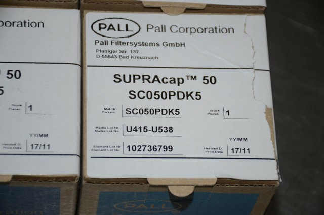 Pall Depth Filter SUPRAcap 50 - SC050PDK5 for sale online | eBay