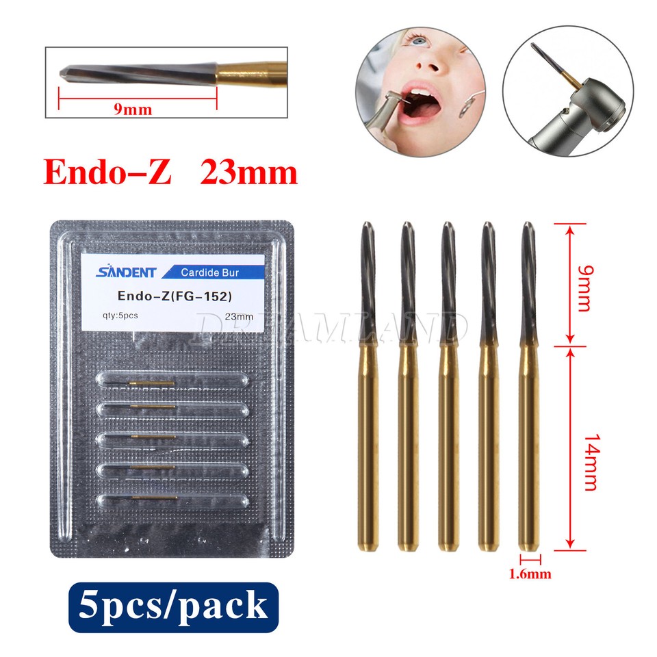 5pcs Dental Surgical Endo-Z Bur Carbide Tungsten Finishing cutter FG ...