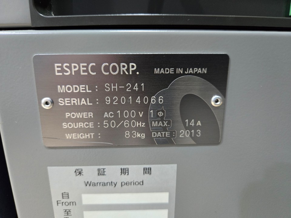 ESPEC SH-241 Temperature & Humidity Chamber (4066) | eBay