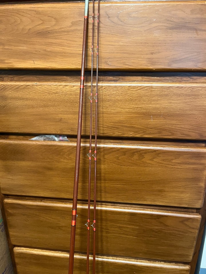 VINTAGE HERTER'S RB610 9' 2 PIECE FIBER GLASS FLY ROD + EXTRA TIP-NICE ...