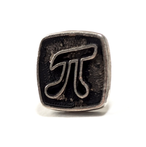 Sterling Silver Pi Symbol Lapel Pin Greek Alphabet Square Rounded ...
