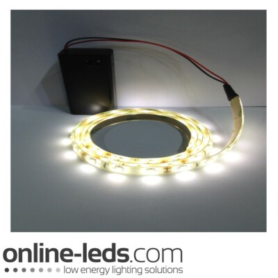 Display Warm White Led Light Strip 9V Battery Operated 250mm Waterproof ...