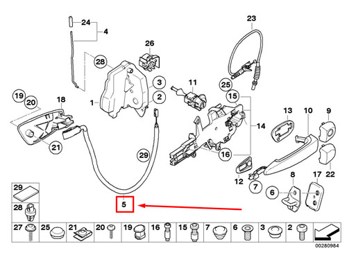 BMW 3 E90 FRONT INSIDE DOOR OPENER BOWDEN CABLE 7059969 51217059969 | eBay