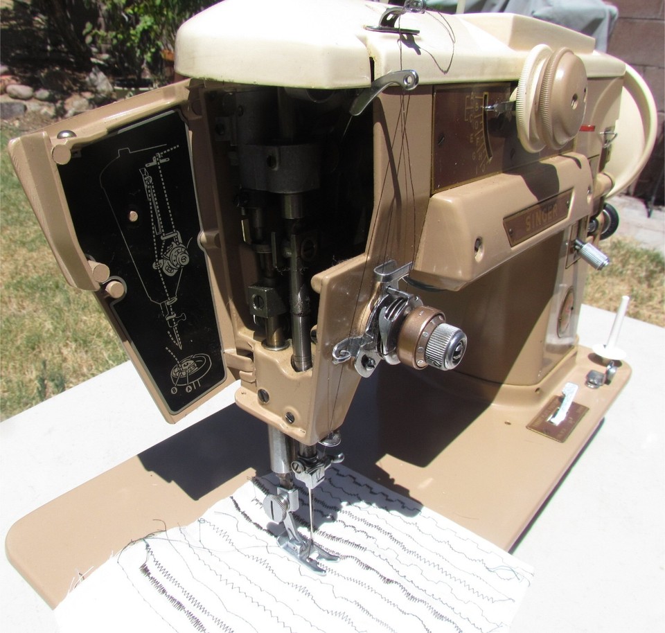 HEAVY DUTY SEWING MACHINE SINGER 401A WITH PRECISION GEARS INSTEAD ...