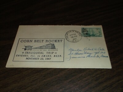 NOVEMBER 1947 CRI&P ROCK ISLAND CORN BELT ROCKET SOUVENIR ENVELOPE #2 ...