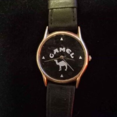 Men's Rare Vintage CAMEL Watch w/Black Leather Strap | eBay