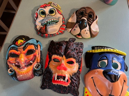 Lot Of 5 Vintage 1960’s Costume Halloween Masks Ben Cooper, Halco ...