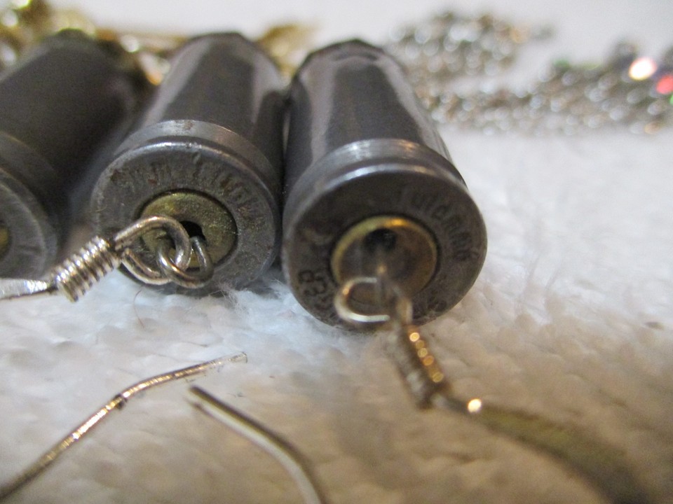 (2) Pairs TulAmmo Luger 9mm Crystal Dangle Bullet Pierced Earrings | eBay