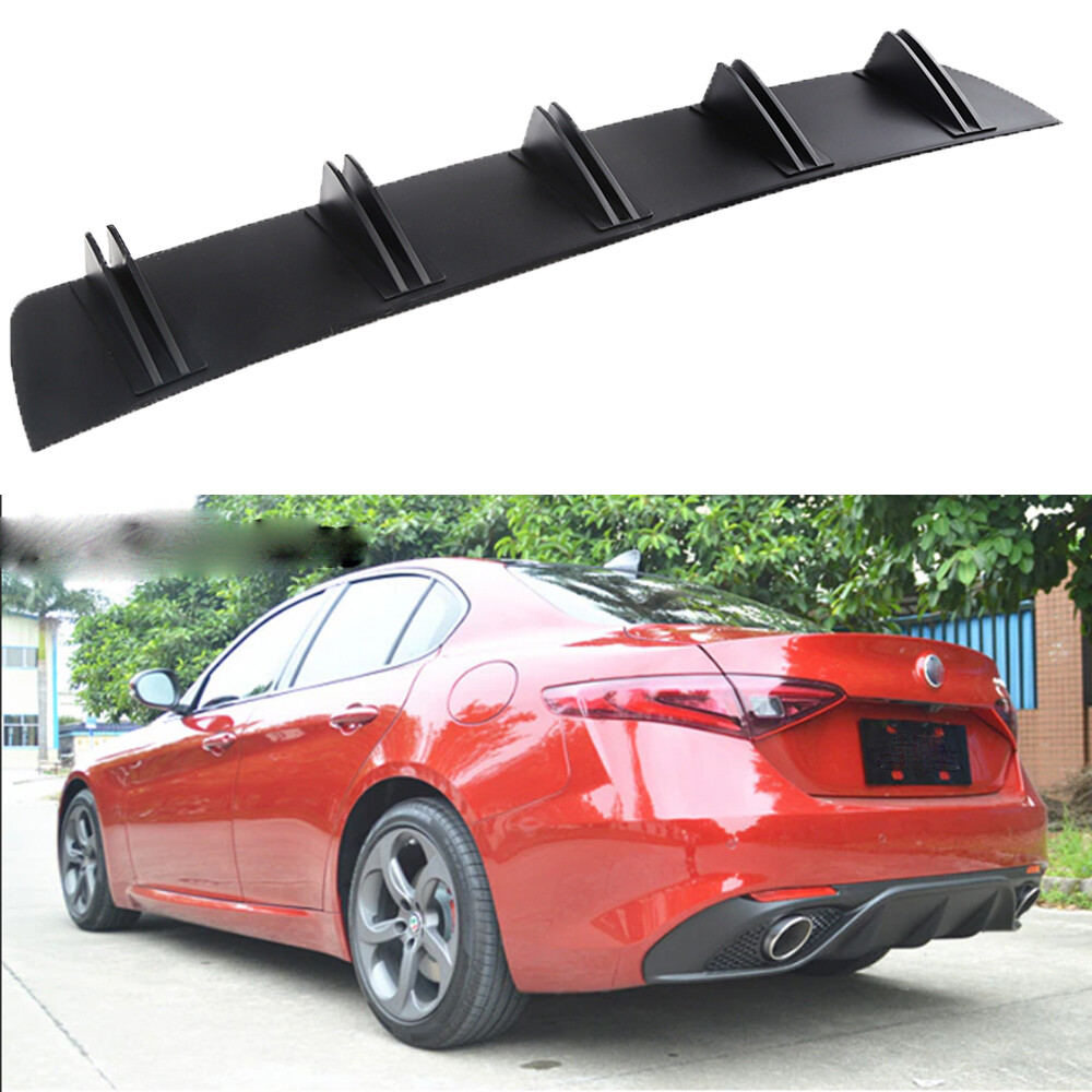 Rear Lip Bumper Diffuser Shark Fin Spoiler Wing For Alfa Romeo Giulia ...