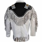 Men Native American Indian Leather Jacket Beading & Fringe Work | eBay