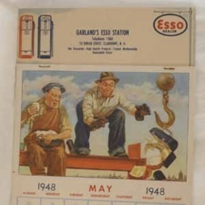 Esso Oil calendar 1948 original Claremont NH Sambrook artist | eBay
