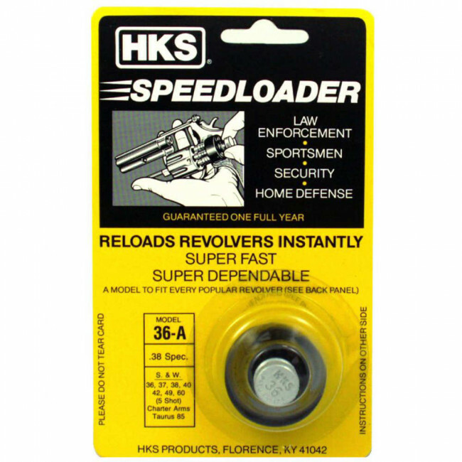 HKS Speedloader 38/357 Ruger SP101, Taurus 85,605, Rossi 68, S&W 36,37 ...