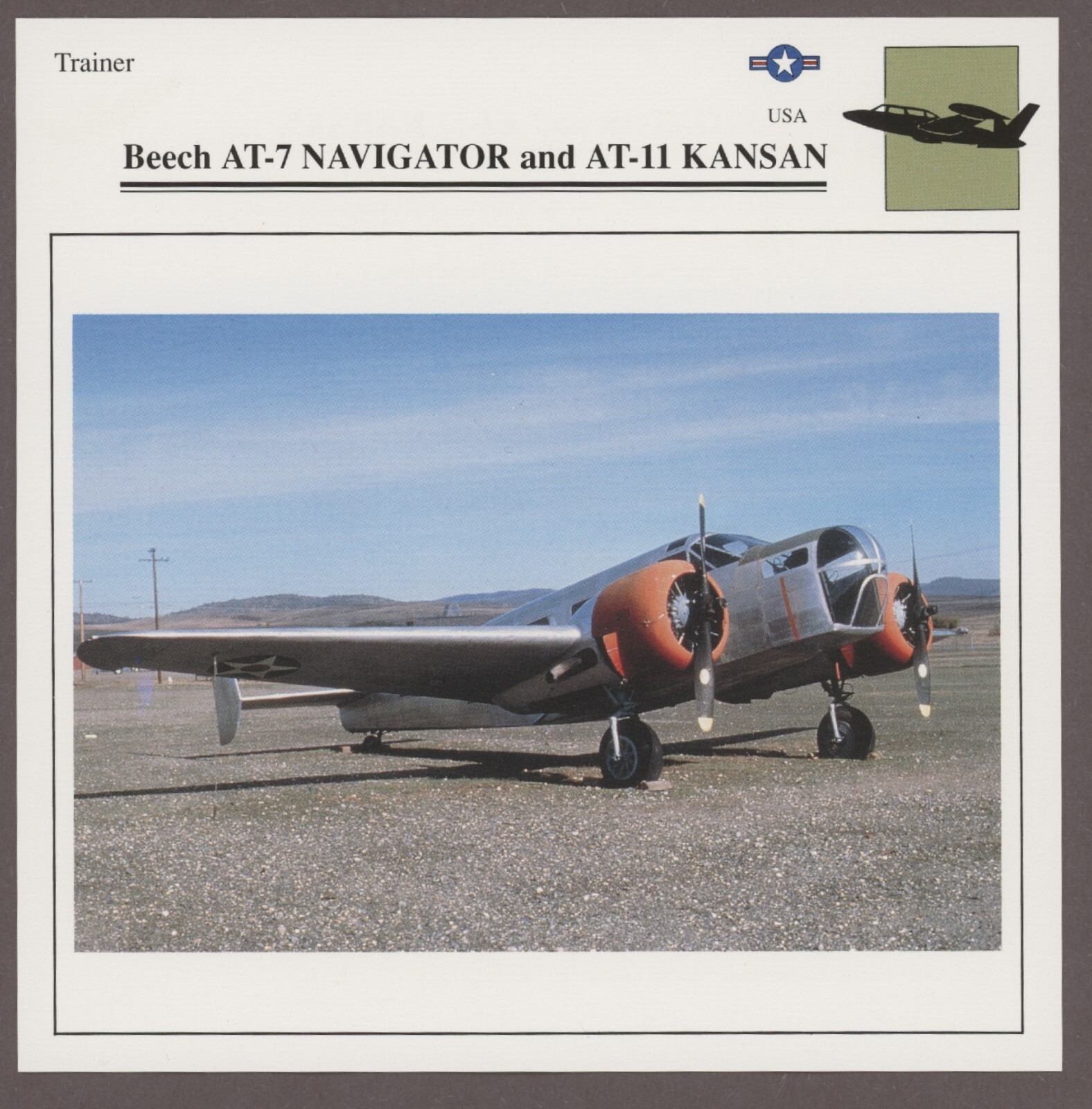 Beech AT-7 Navigator AT-11 Kansan Warplanes Military Air Edito Service ...