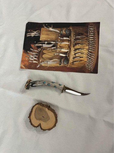 Ted Miller Handmade Custom Knife ~American Indian Artist~ * Carved Stag ...