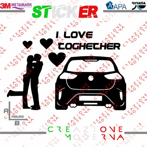 ADESIVO STICKER I LOVE TOGHETHER OPEL CORSA 6 | eBay