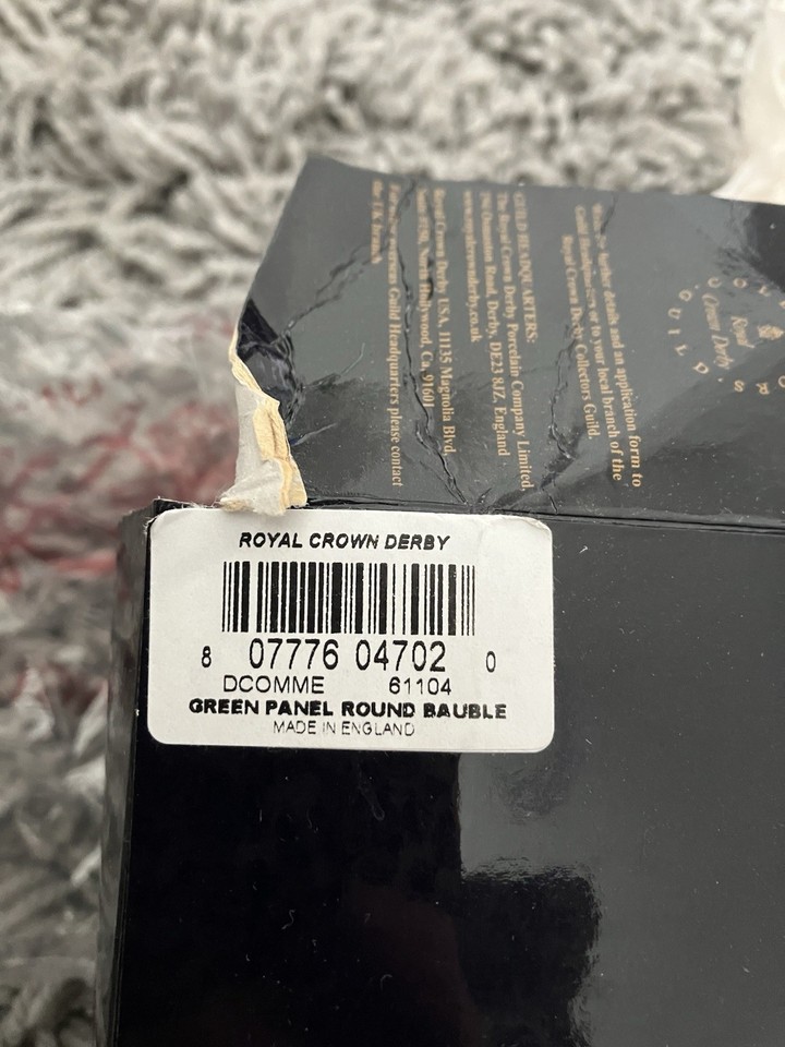 Royal Crown Derby Porcelain Green Panel Round Bauble - BNIB | eBay UK