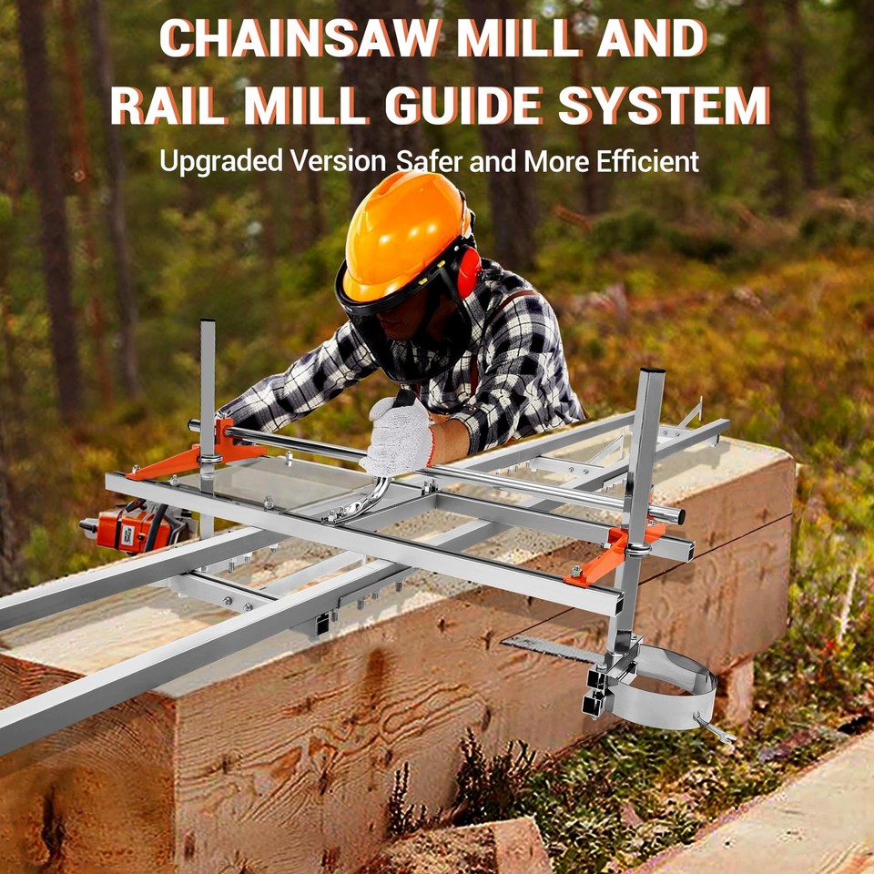 Chainsaw Mill and 9ft Rail Mill Guide System, Portable Sawmill 14"-36 ...