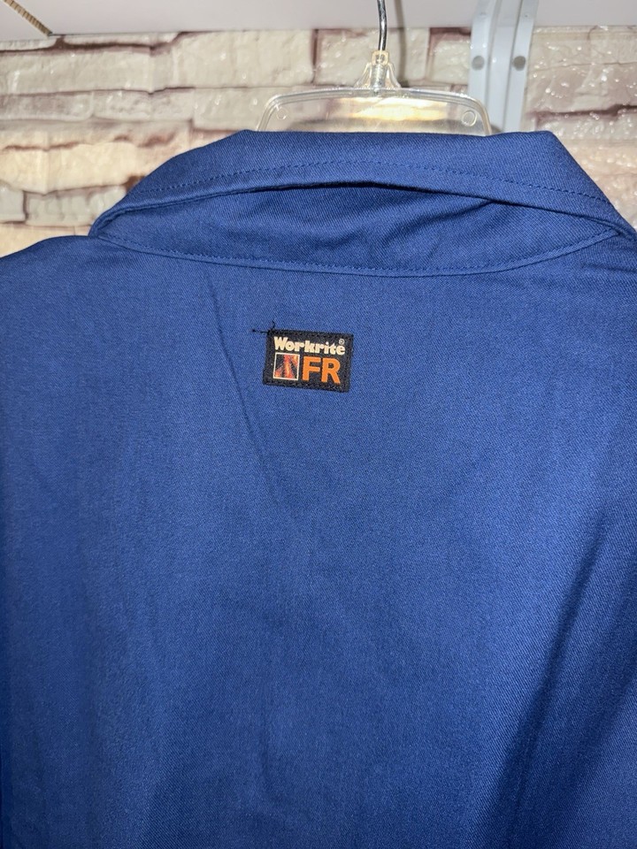 Workrite Coveralls Men's L-XL Blue Flame Resistant Uniform Workwear ...