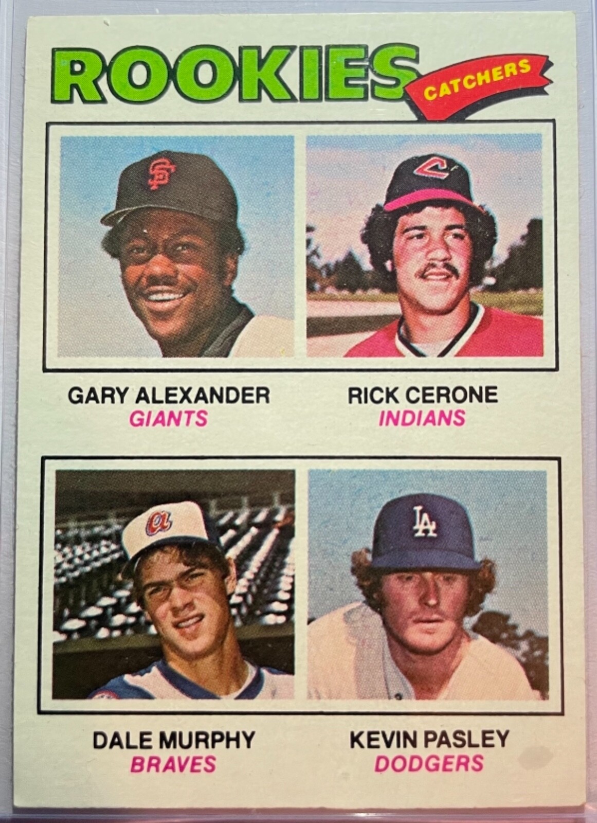 1977 TOPPS #476 DALE MURPHY EX+ ROOKIE CATCHERS BASEBALL CARD CERONE ...