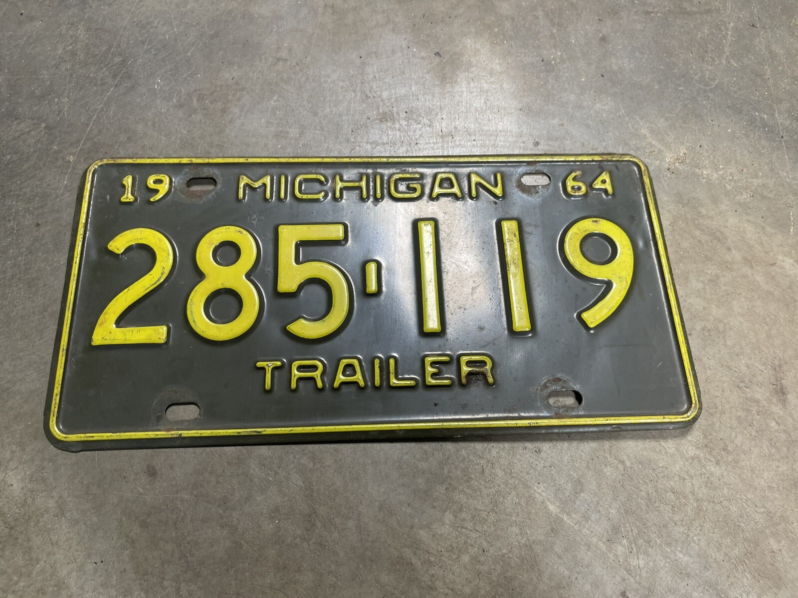 1964 Michigan License Plate trailer # 258-119 | eBay