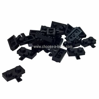 10 NEW LEGO Plate, Modified 1 x 2 with Clip Horizontal on Side Black | eBay
