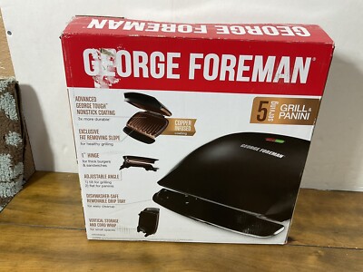 George Foreman 5-Serving Copper Classic Plate Electric Indoor Grill and ...