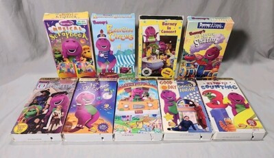 Barney VHS Vintage Lot of 9 Tapes! White VHS Tapes! Rare! Classic ...