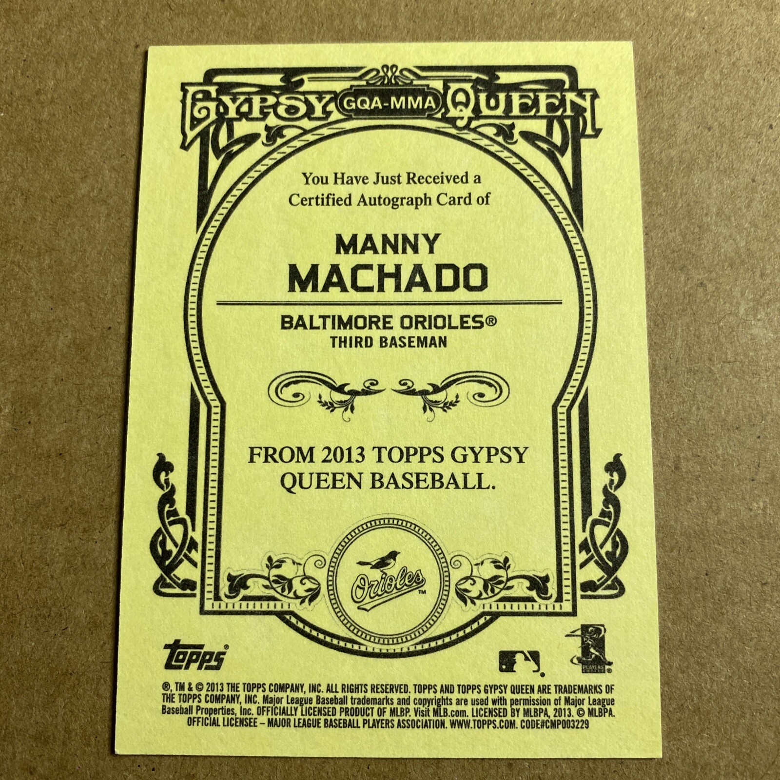 2013 Gypsy Queen Manny Machado ROOKIE Auto X1 | eBay
