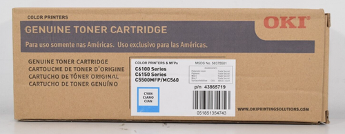 New OKI C6100 C6150 MC560 C5500MFP Cyan Toner 43865719 | eBay