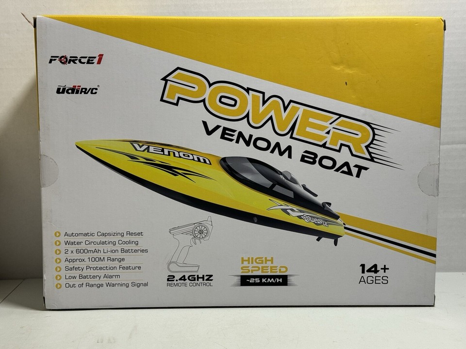 Venom Remote Control Boat UDI001 Limited Edition Yellow For Pools Lakes ...
