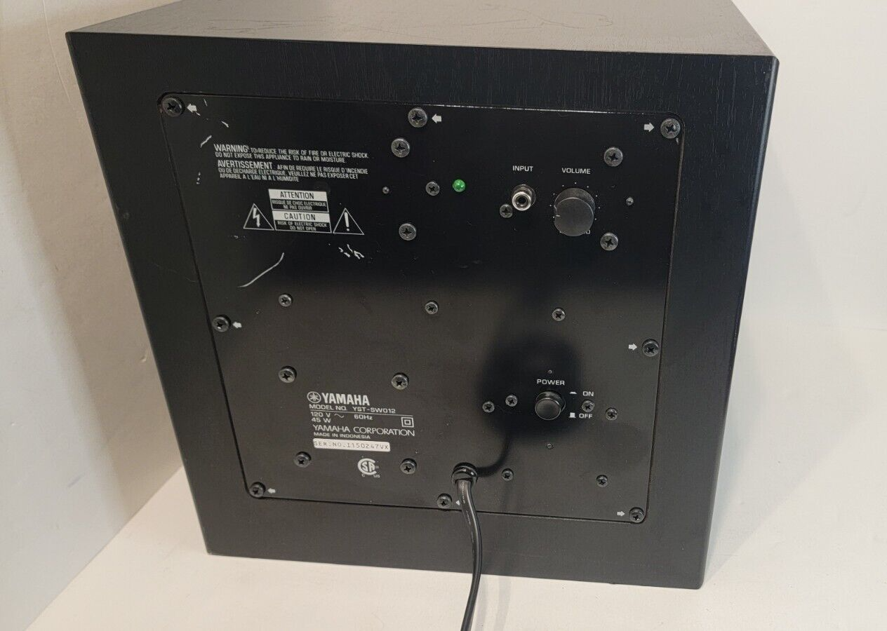Yamaha YST-SW012 Subwoofer Active Sub Bass Home Theater Black Audio ...
