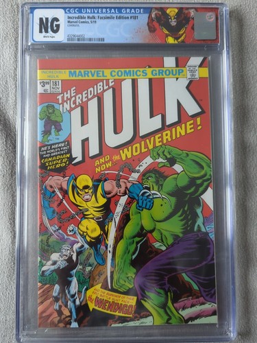 INCREDIBLE HULK #181 FACSIMILE EDITION 1st PRINT SCARCE NO BARCODE ...